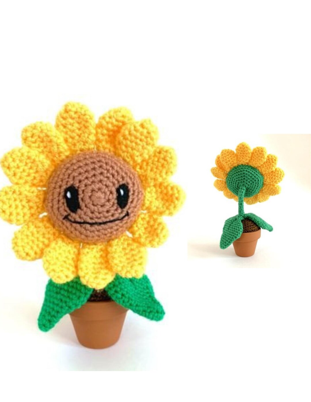Happy Sunflower Crochet Printable Pattern Handmade Crochet Tutorial ...