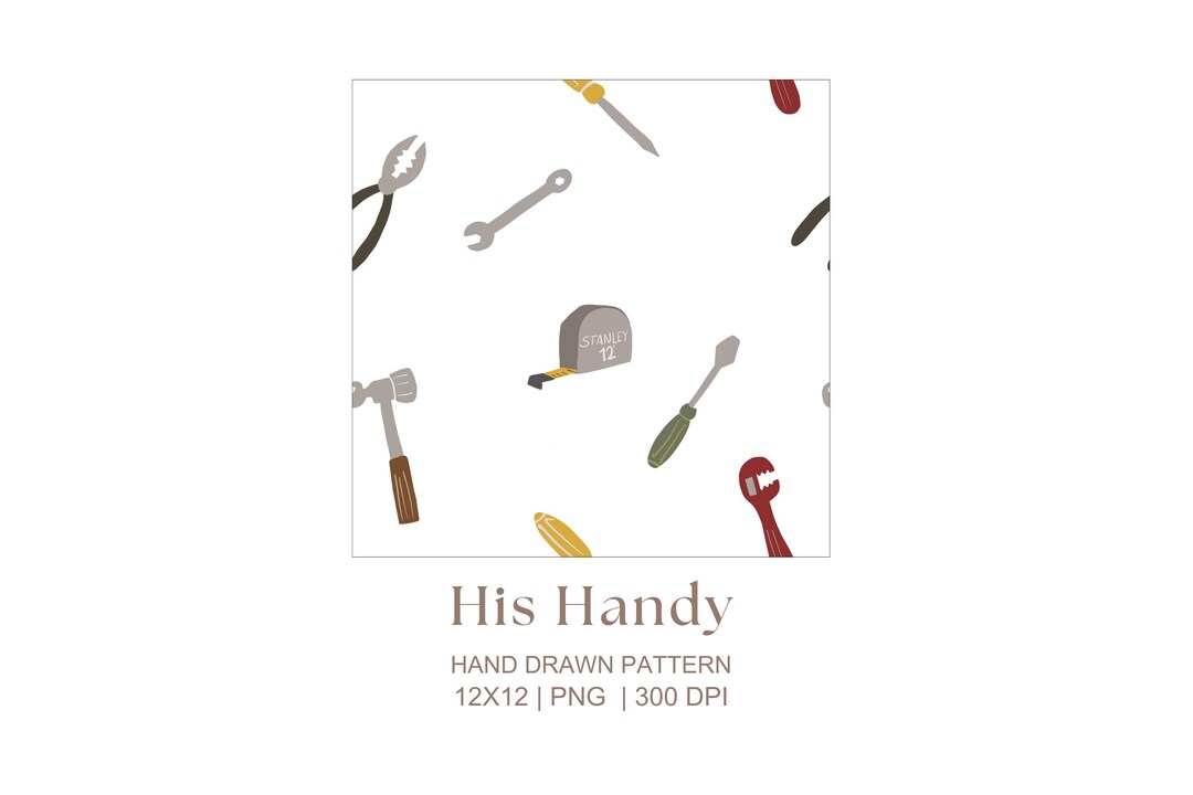 Handyman Tools Seamless Pattern, DIY Digital Paper, Workshop Print ...