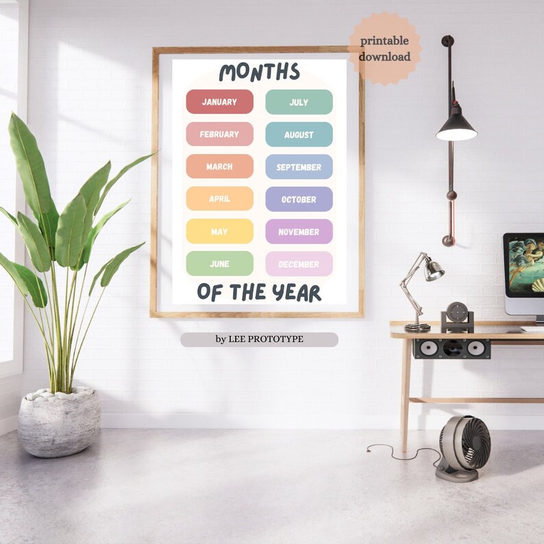 Months of the Year Educational Material for Kids Kindergarten Colourful ...