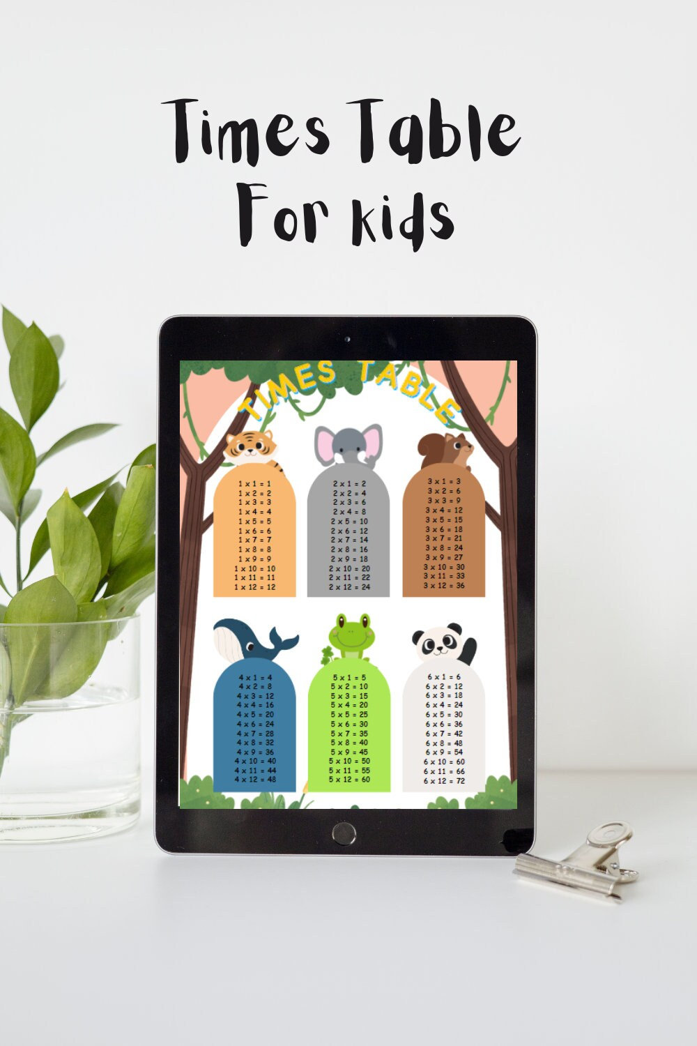 Jungle Theme - Times Table/multiplication Printable for Kids *size A4 ...