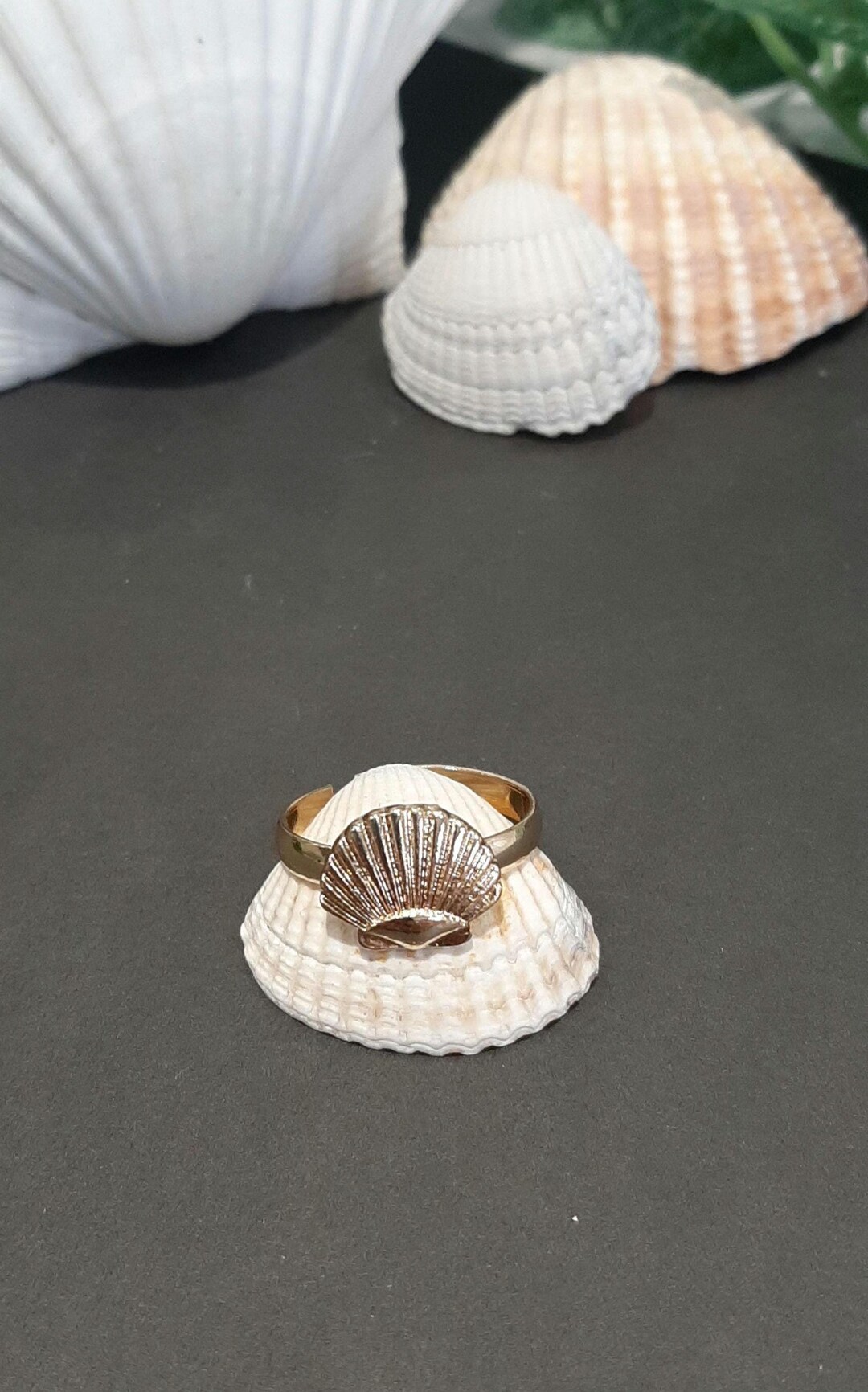 Adjustable Scallop Shell Golden Ring - Etsy