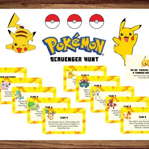 Pokemon Birthday Party - Printable Scavenger Hunt | Instant Download - Etsy