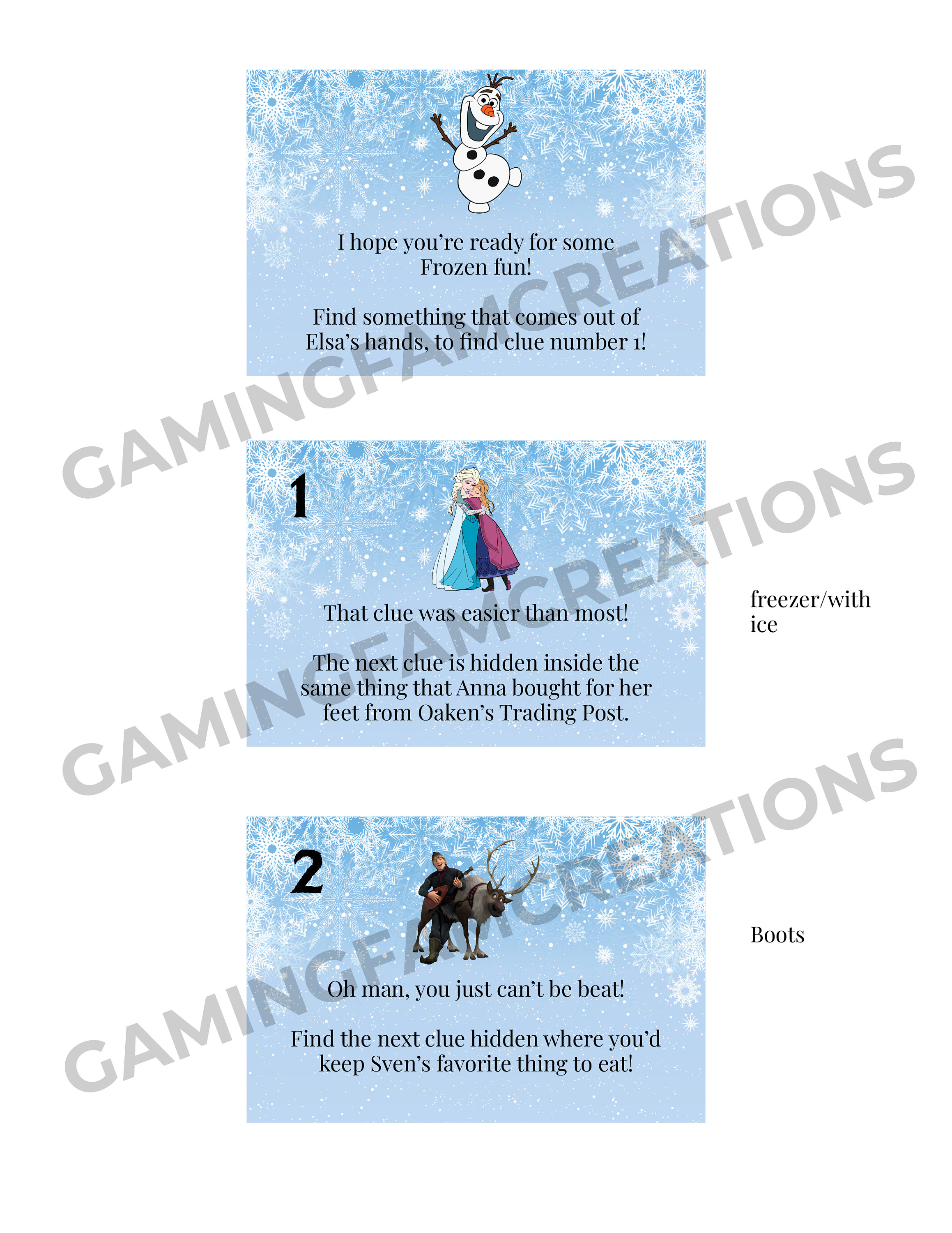 Frozen Birthday Party | Printable Scavenger Hunt | Instant Download - Etsy