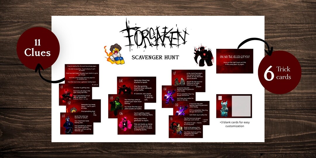 Roblox Forsaken-inspired Scavenger Hunt for Kids - Etsy UK