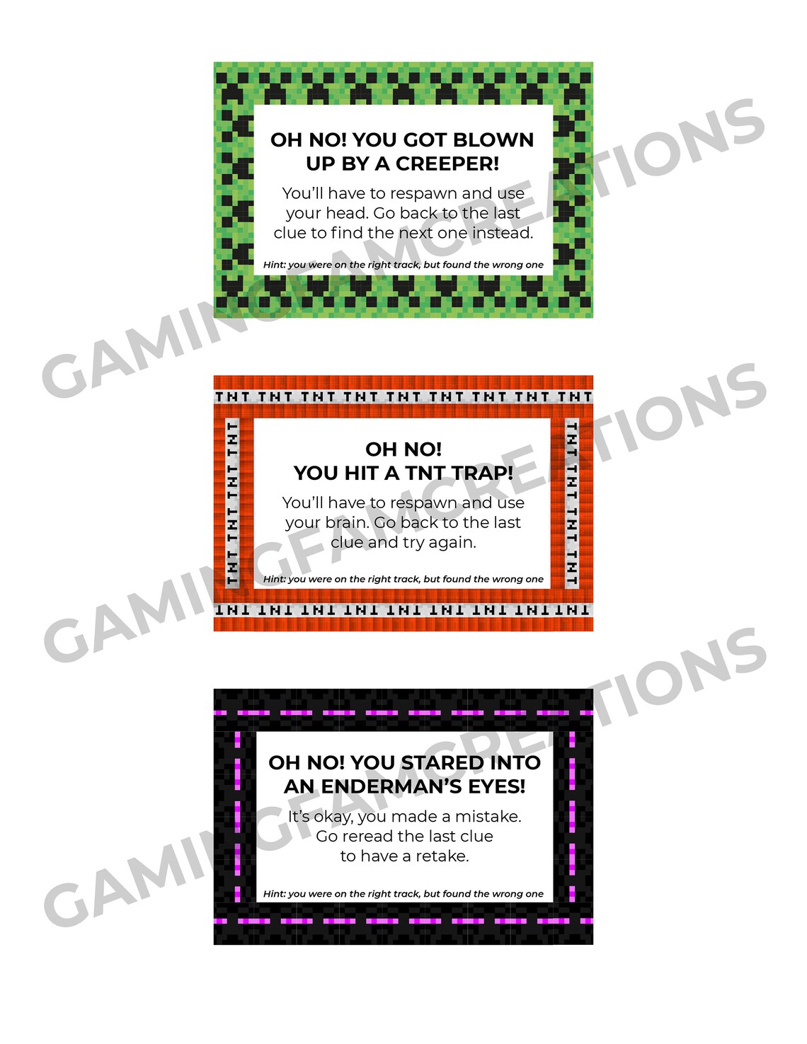 Minecraft Birthday Party | Printable Scavenger Hunt | Instant Download ...