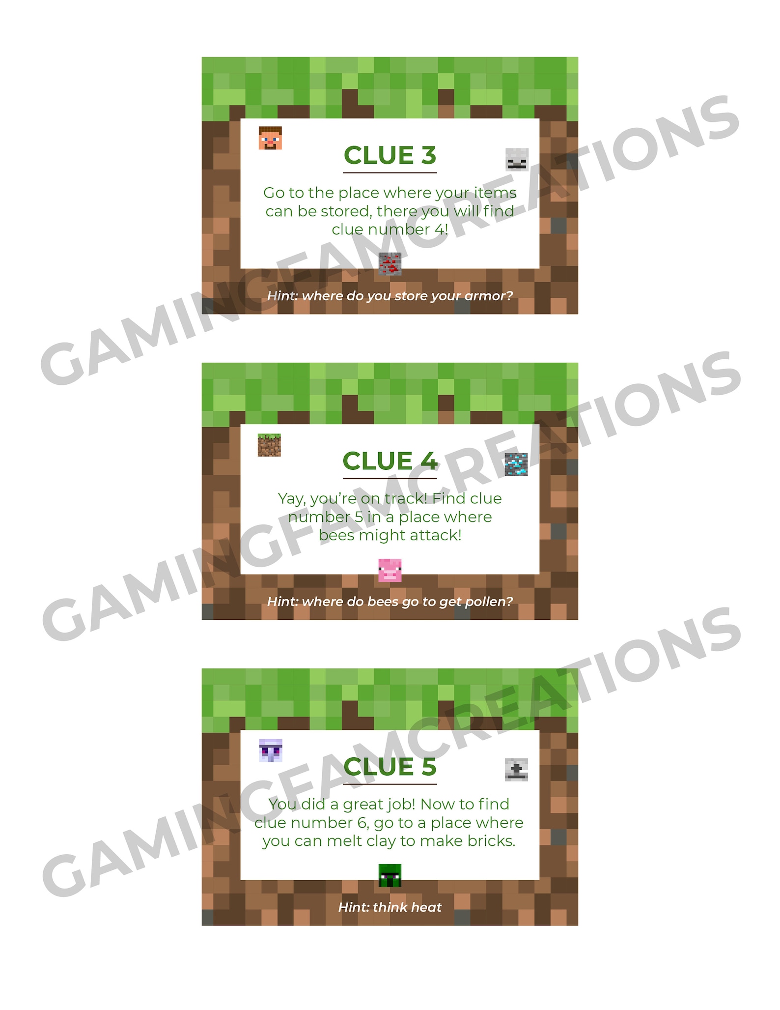 Minecraft Scavenger Hunt Printable - Etsy