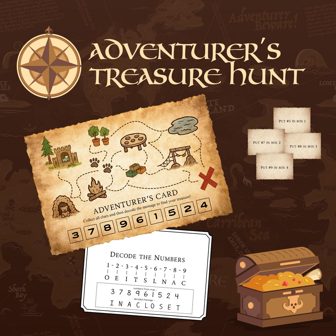 Kids Activities and Games | Printable Treasure Hunt Kit for Kids – Home ...