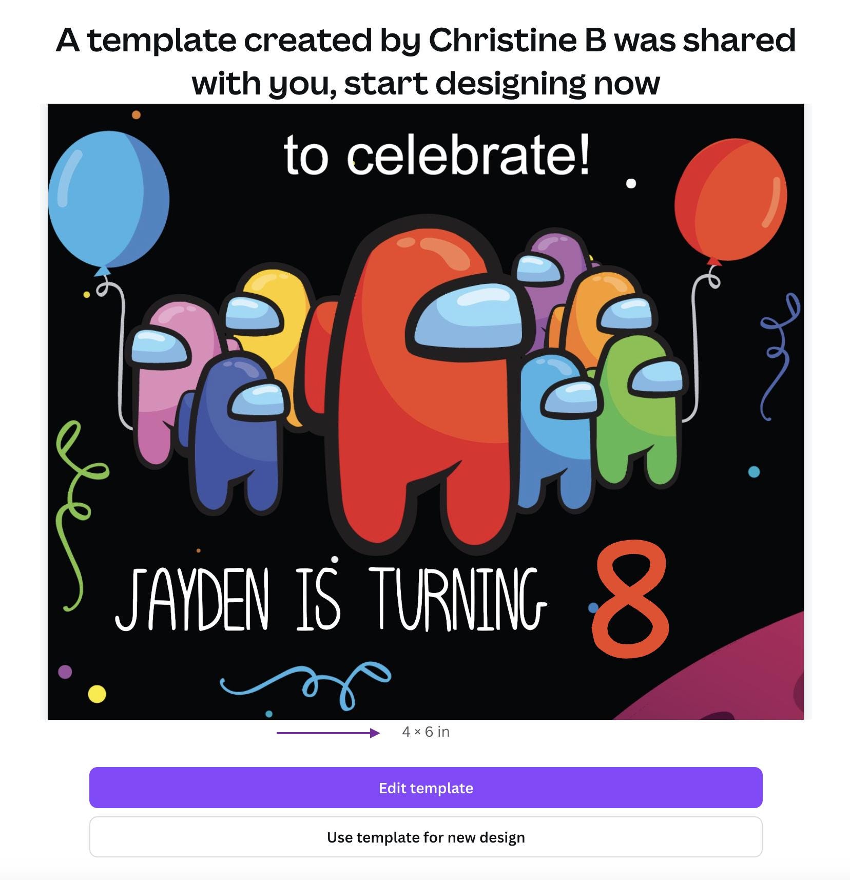 Among Us Birthday Party Invitation, Editable Canva Template Instant ...