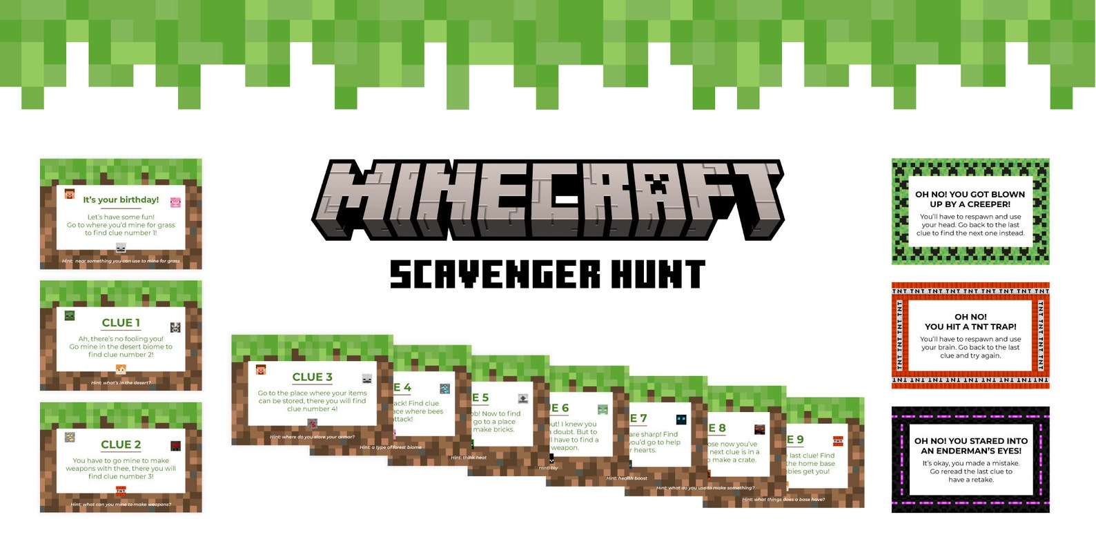 Minecraft Scavenger Hunt Printable - Etsy