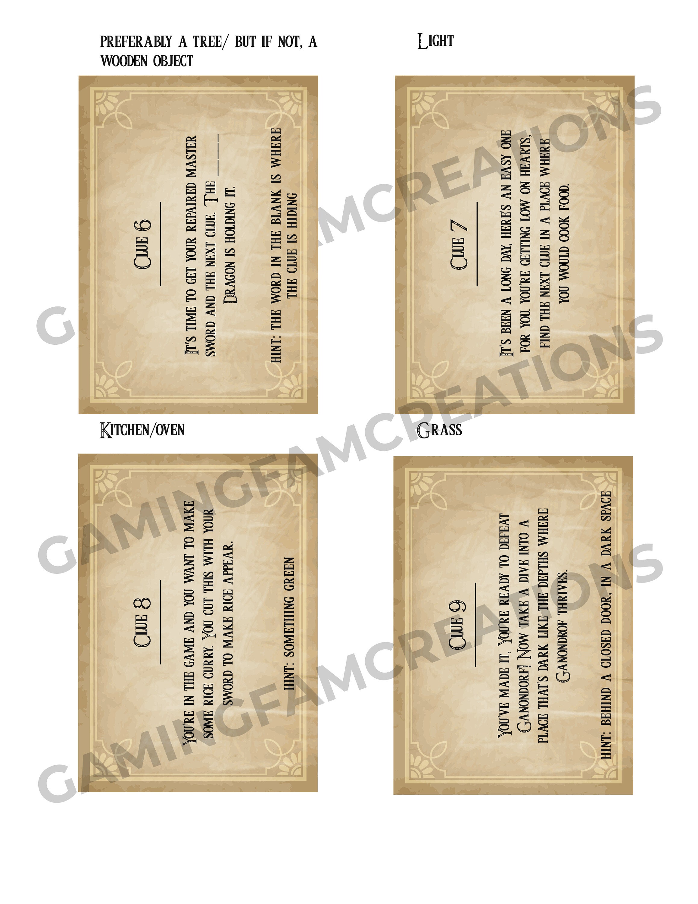 Zelda Breath of the Wild Scavenger Hunt for Zelda Lovers! - Etsy