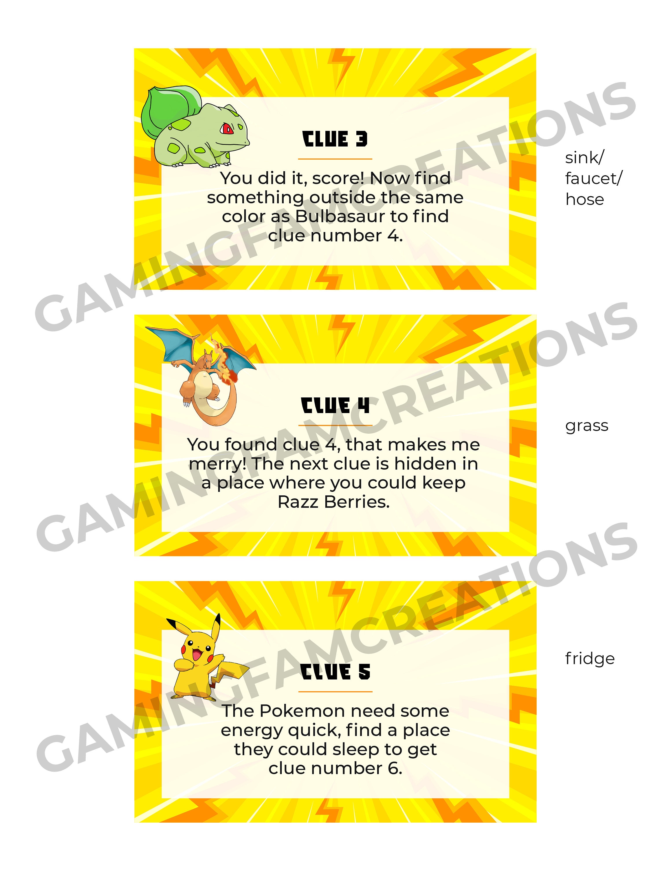 Pokemon Birthday Party - Printable Scavenger Hunt | Instant Download - Etsy