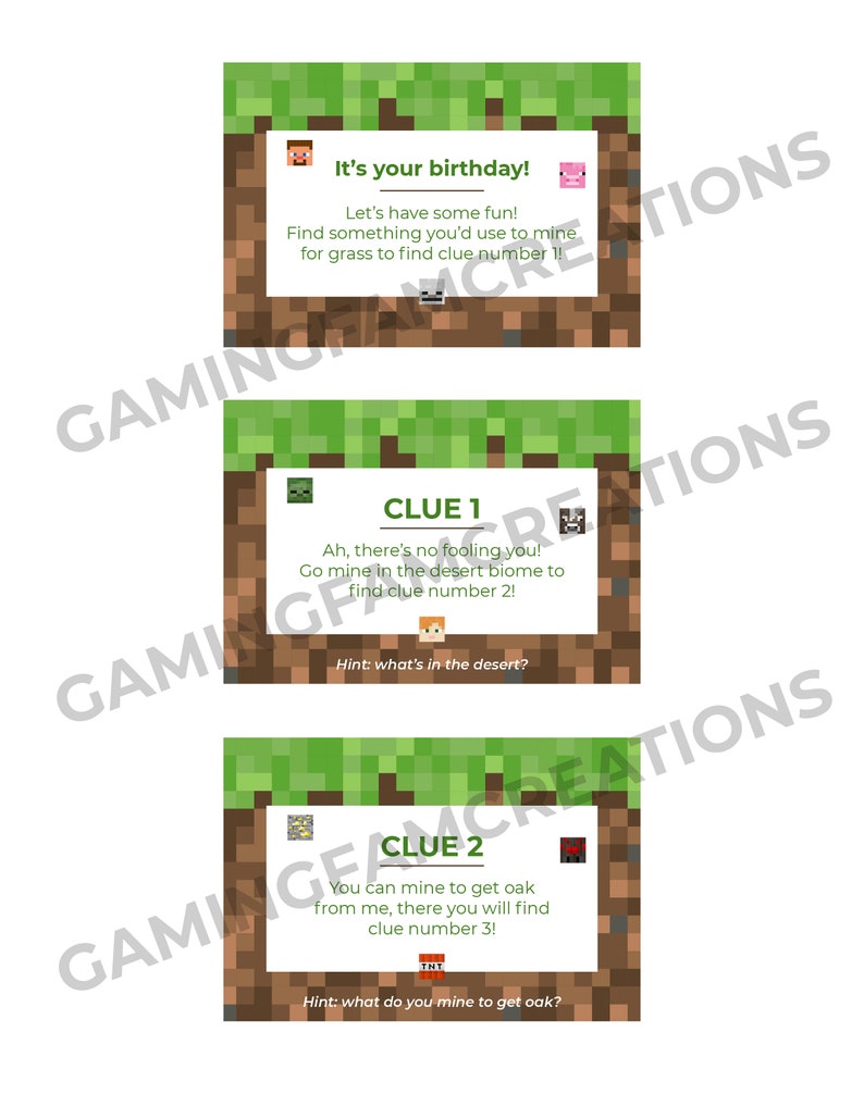 Minecraft Scavenger Hunt Printable - Etsy