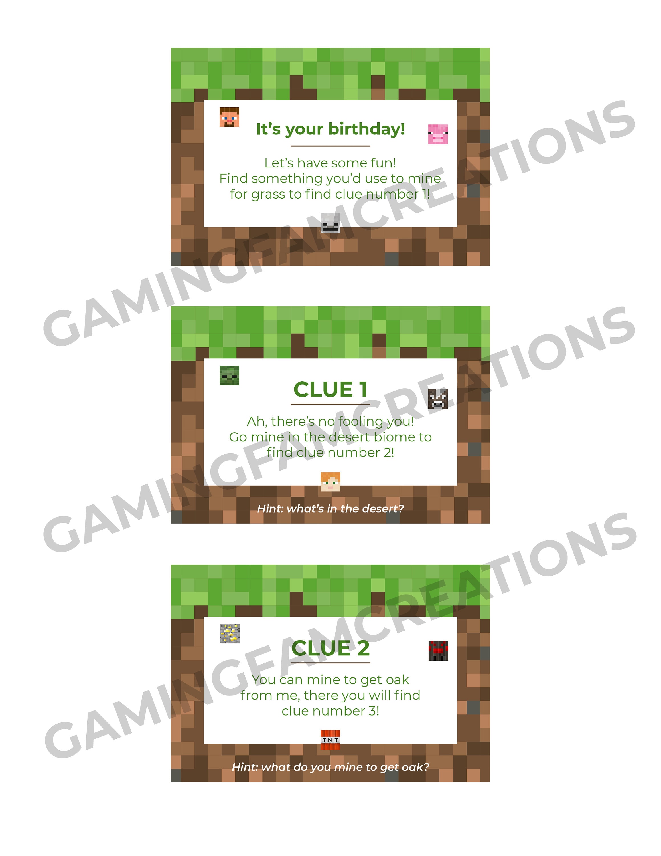 Minecraft Scavenger Hunt Printable - Etsy