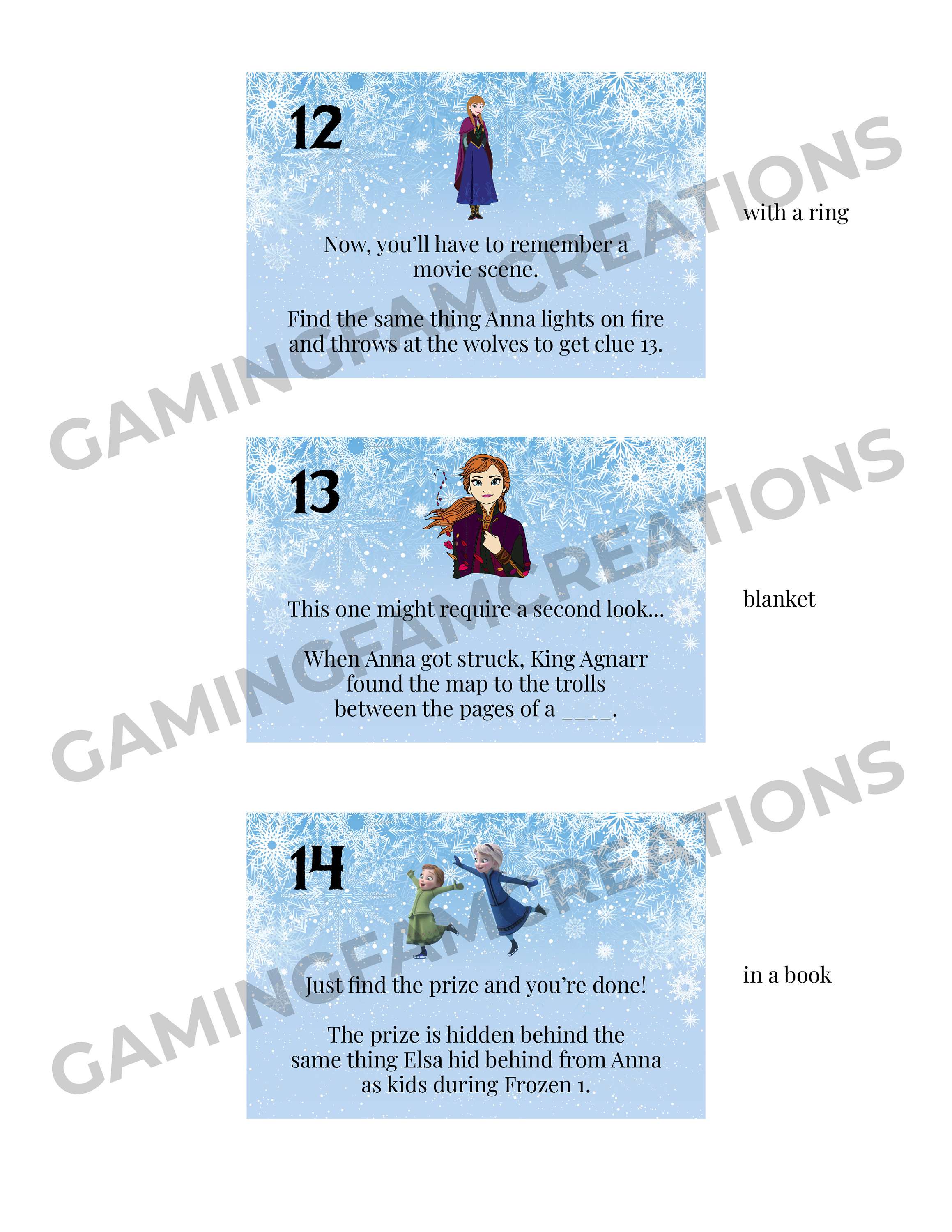 Frozen Birthday Party | Printable Scavenger Hunt | Instant Download - Etsy
