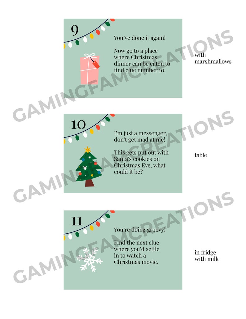 Christmas Scavenger Present Hunt Instant Download - Etsy