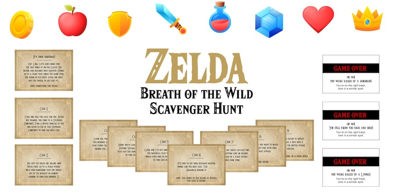 Zelda Breath of the Wild Scavenger Hunt for Zelda Lovers! - Etsy