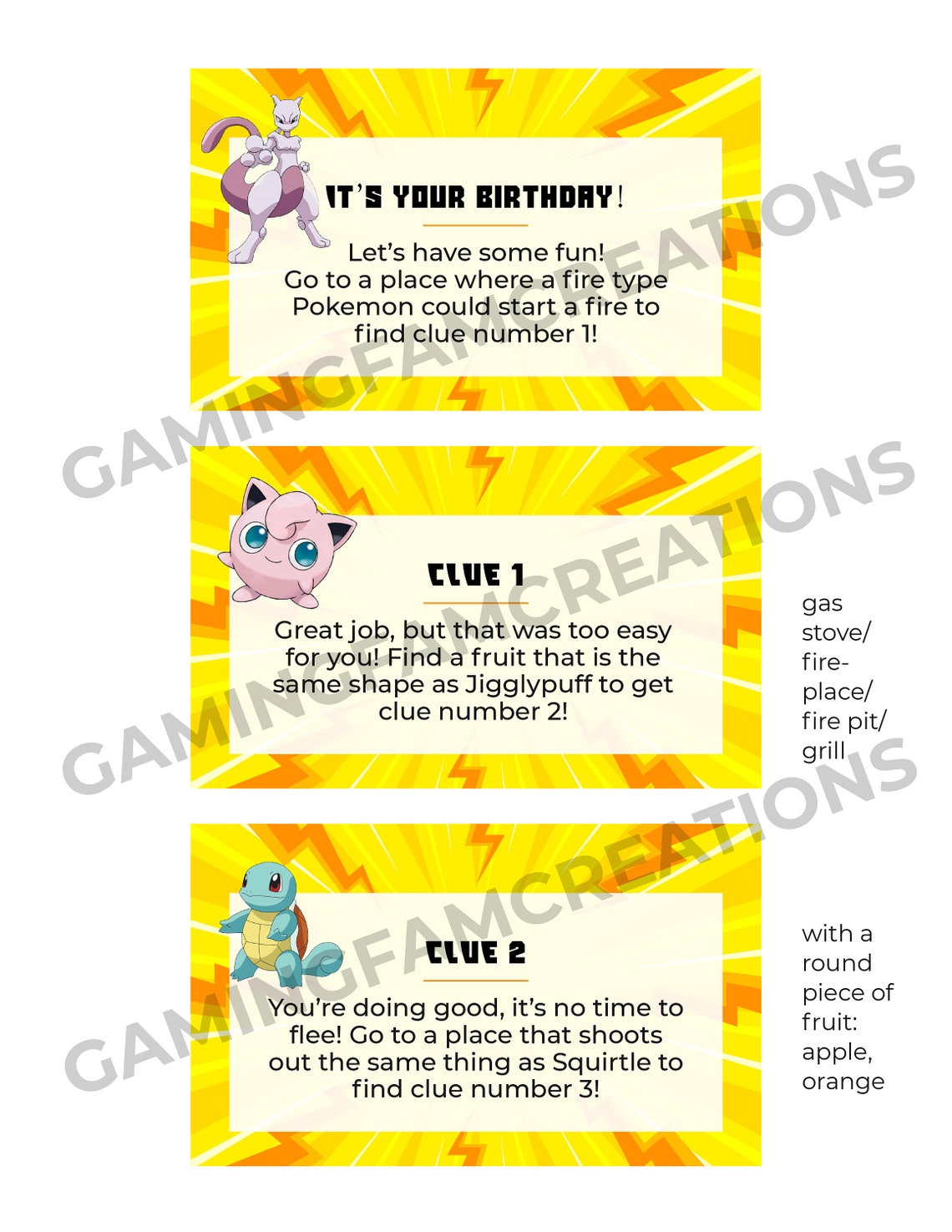 Pokemon Birthday Party - Printable Scavenger Hunt | Instant Download - Etsy