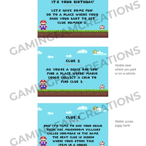 Super Mario Birthday Party - Scavenger Hunt | Instant Download | Kids ...
