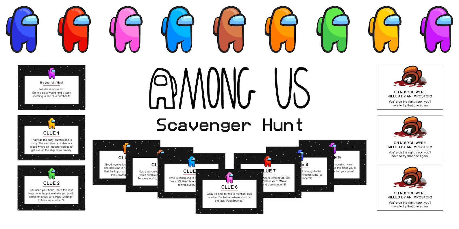 Among Us Scavenger Hunt Printable - Etsy Canada