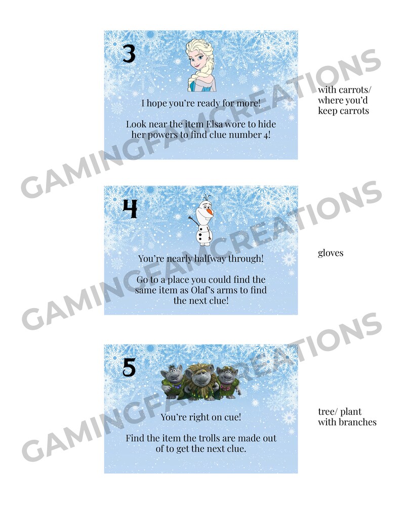 Frozen Birthday Party | Printable Scavenger Hunt | Instant Download - Etsy