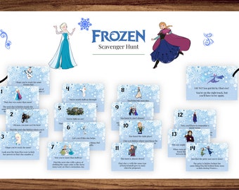 Frozen Inspired Scavenger Hunt Frozen Scavenger Hunt Frozen Party Favor ...