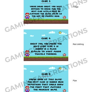 Super Mario Birthday Party - Scavenger Hunt | Instant Download | Kids ...