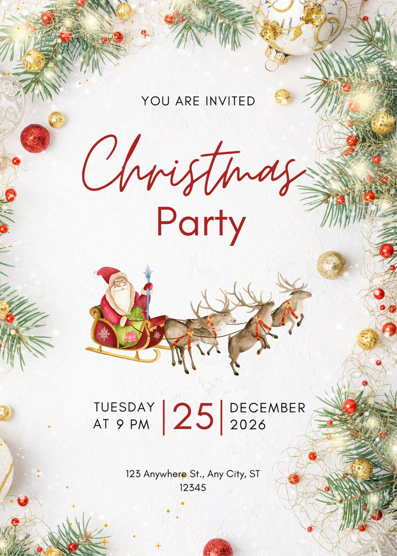 Editable Christmas Invites Invitation Templates Christmas Christmas ...