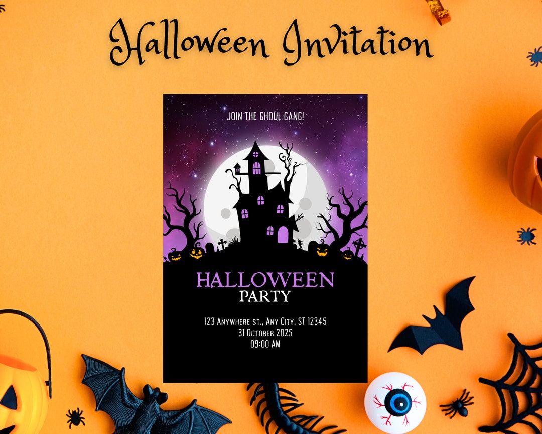 Editable Halloween Invites | Invitation Templates | Halloween ...