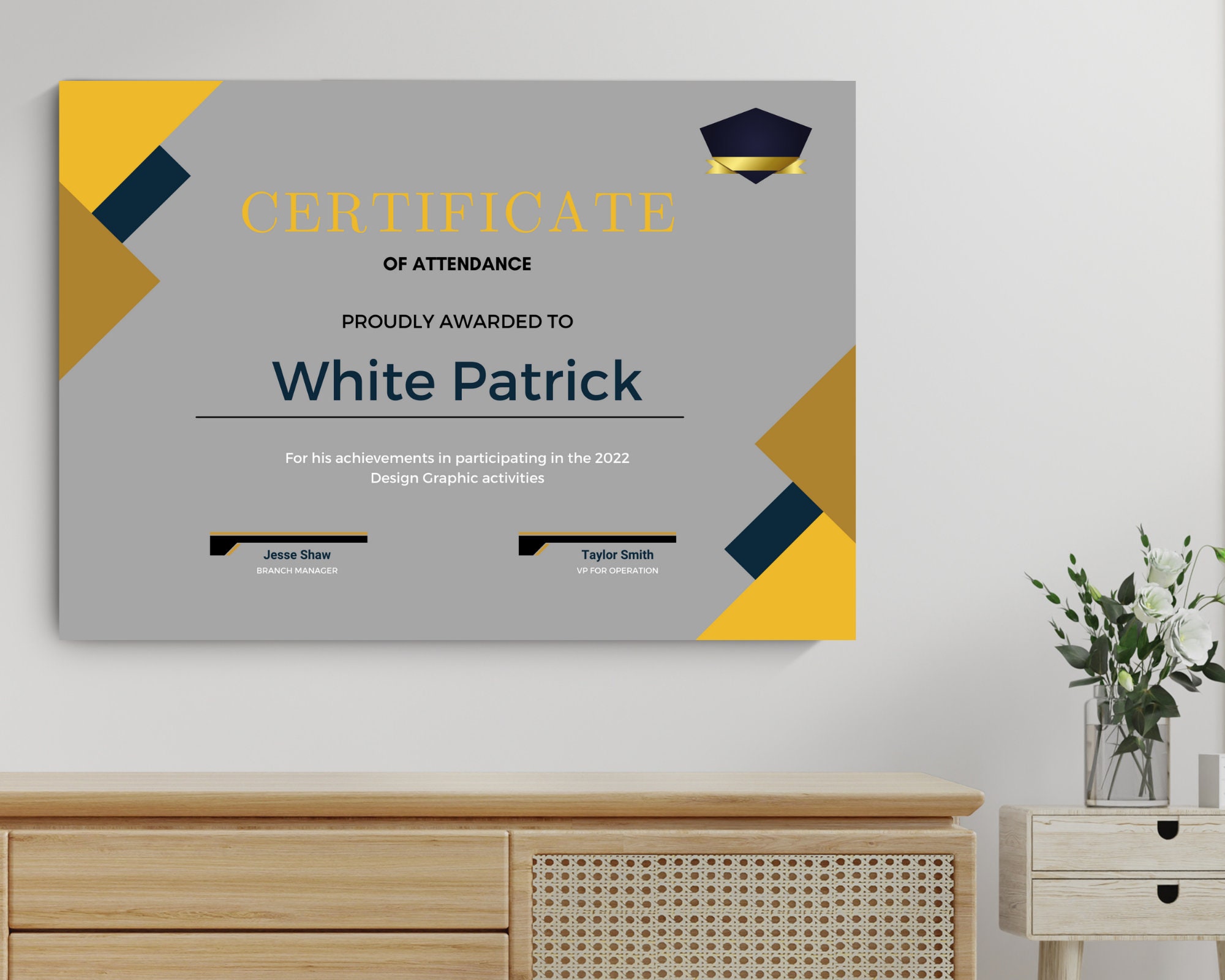 Customizable Attendance Award Certificate for Recognizing Dedication ...