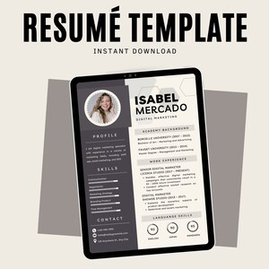 Editable Resumé Template | Editable on Canva | CV Template ...