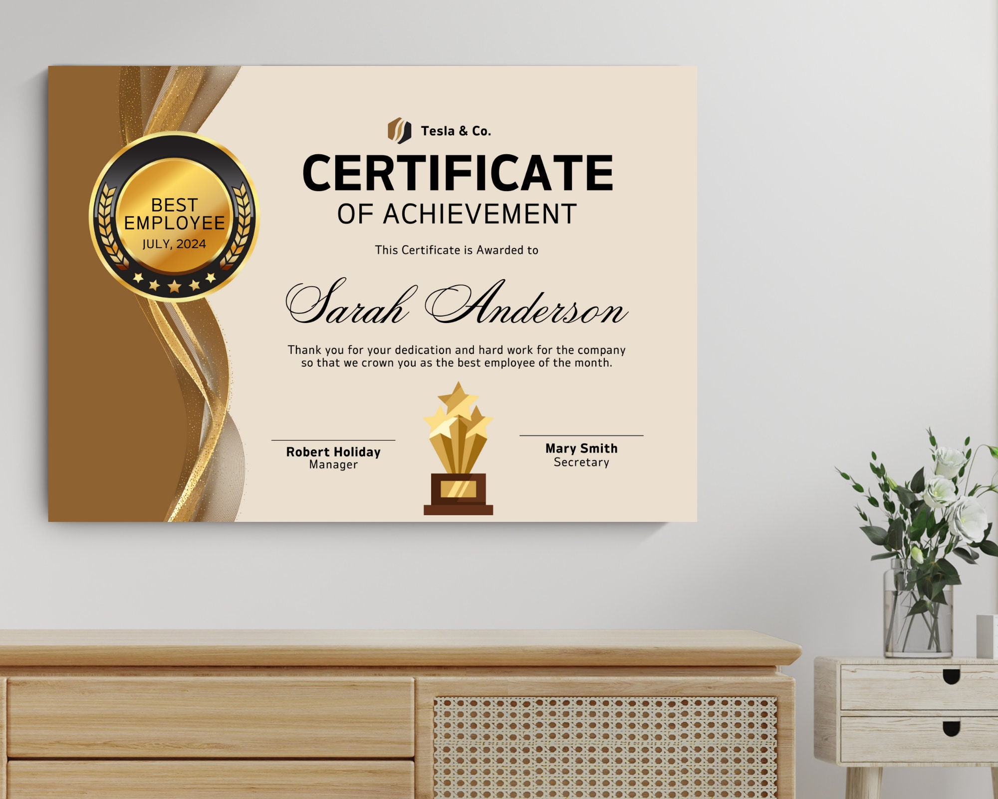 Elegantly Designed Editable Certificate of Recognition: Exemplary ...