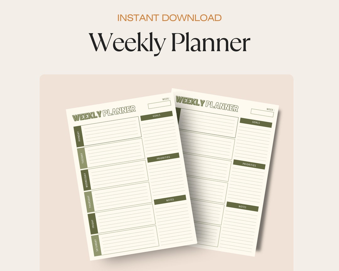 Weekly Planner | Weekly Tracker | Plan My Week | Productivity ...