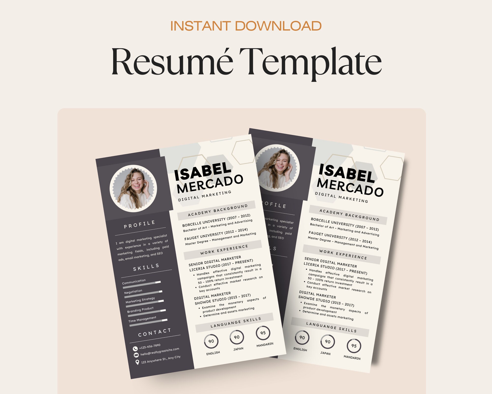 Editable Resumé Template | Editable on Canva | CV Template ...