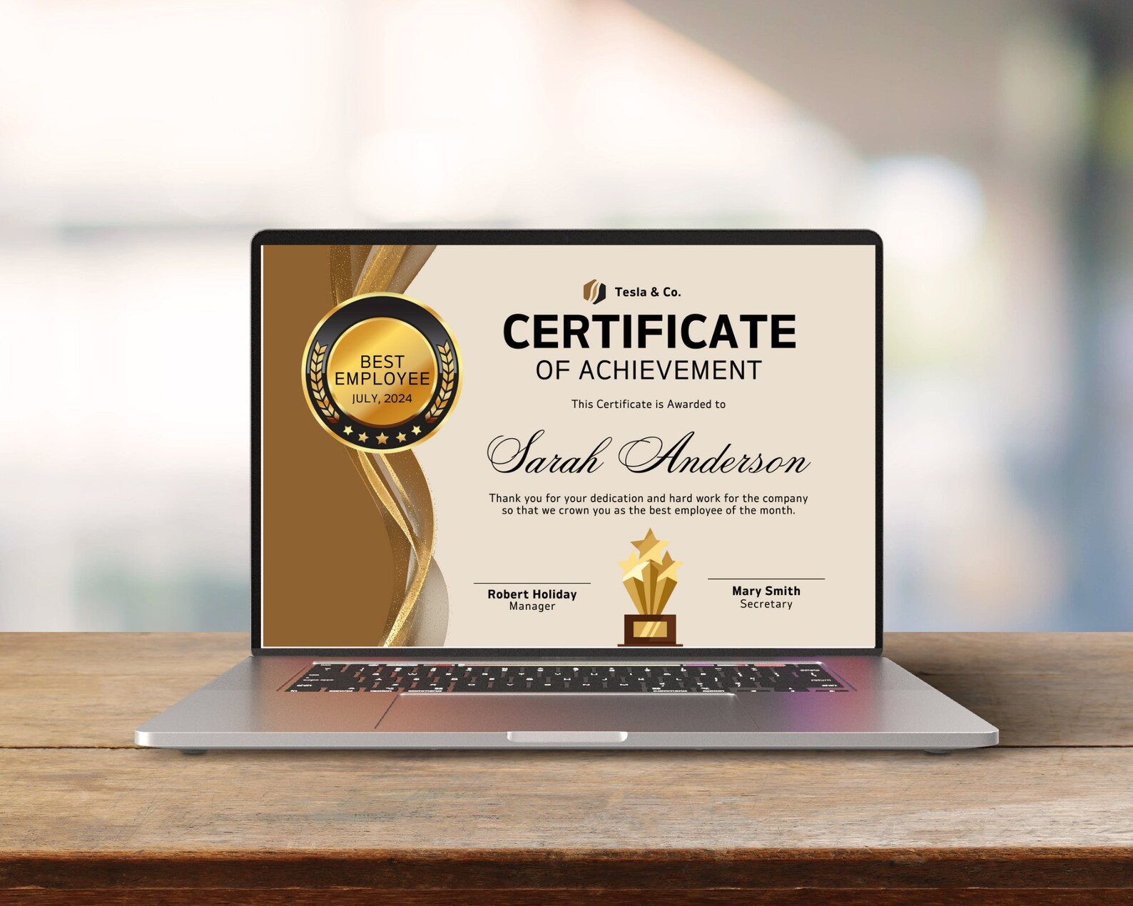 Elegantly Designed Editable Certificate of Recognition: Exemplary ...
