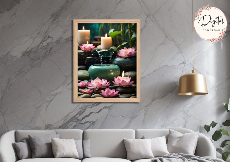 Zen Garden Printable Wall Art Set of 4, Zen Stones Bedroom Prints, Zen ...