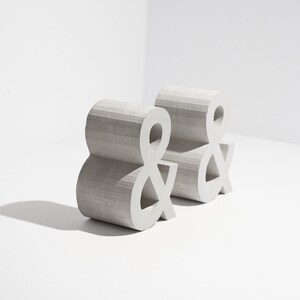 Concrete Bookends & Symbol Modern Unique Book Ends Office Bedroom Decor ...