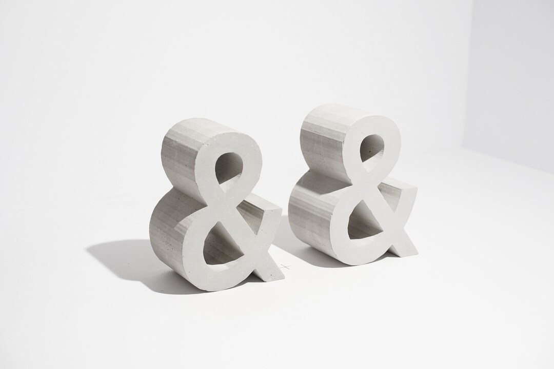 Concrete Bookends & Symbol Modern Unique Book Ends Office Bedroom Decor ...