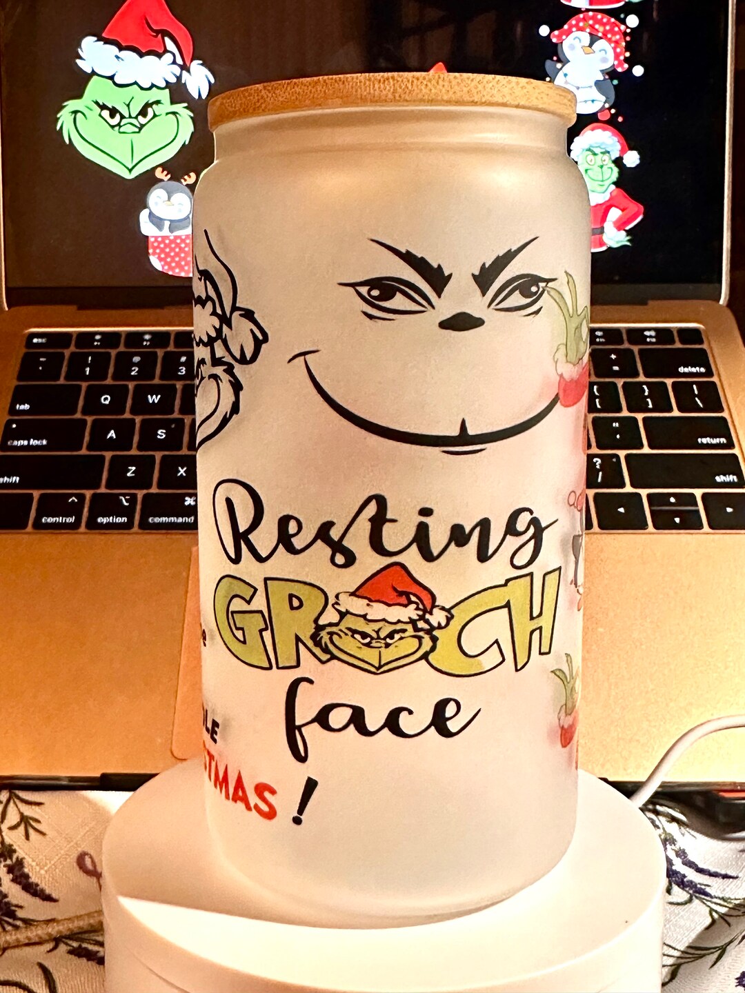 Frosted 16oz Libby Merry Grinchmas, How a Grinch Stole Christmas, Hot ...