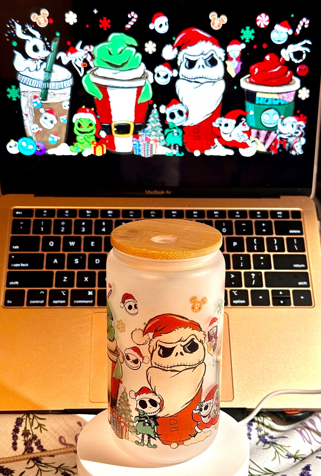 Frosted 16oz Libby Nightmare Before Christmas and Friends, Christmas ...