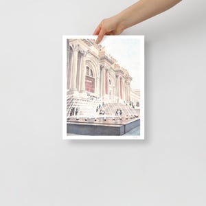 Fountain at the Met Watercolor Poster Print - Metropolitan Museum of ...