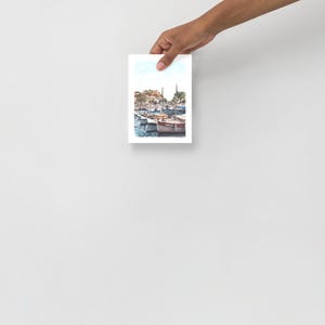 Cassis Harbor France Marseille Watercolor Poster Print - French Riviera ...