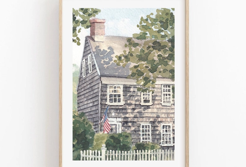 Cape Cod Home Watercolor Poster Print - Beach Home Painting - New ...