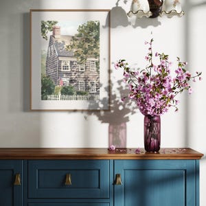 Cape Cod Home Watercolor Poster Print - Beach Home Painting - New ...