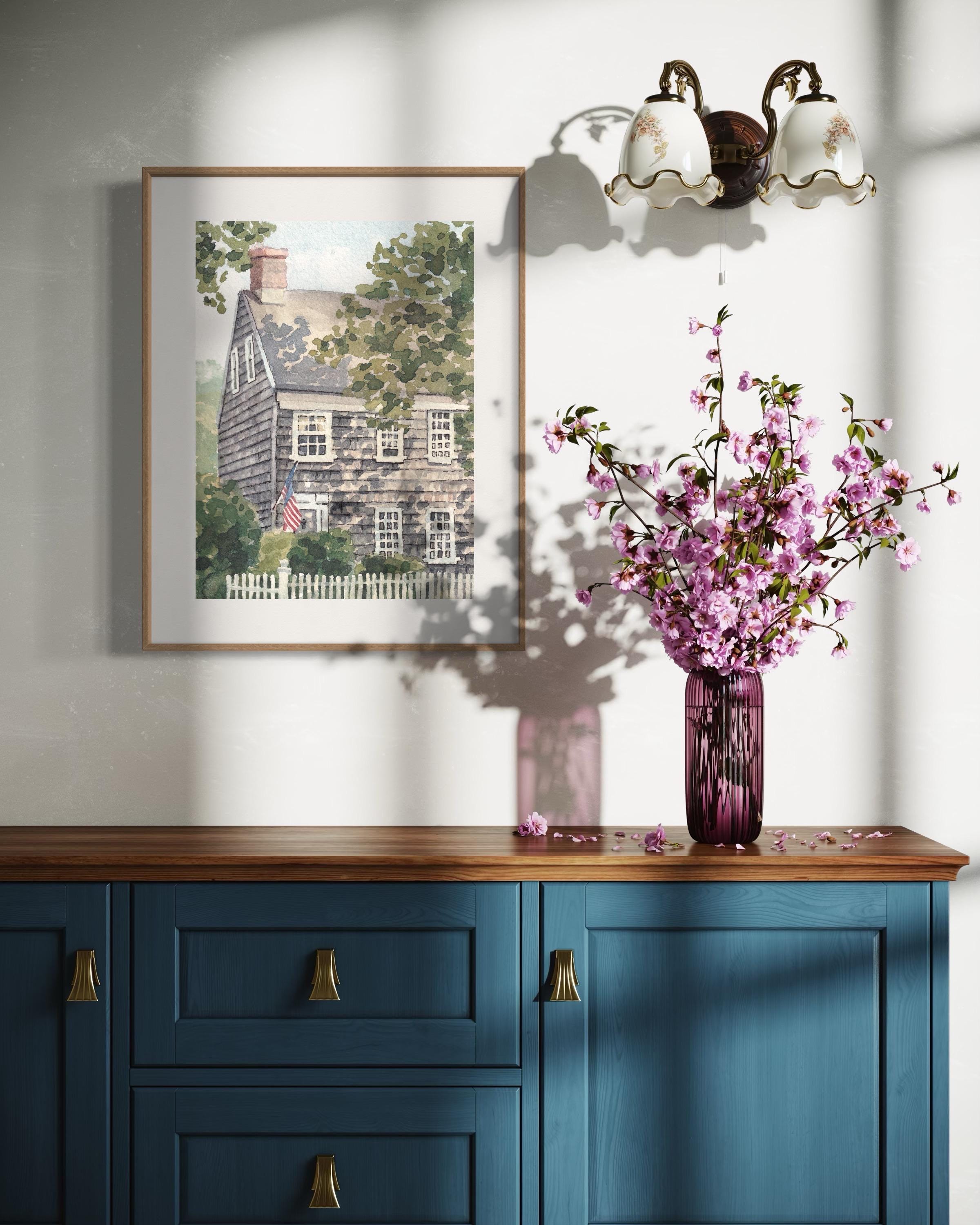 Cape Cod Home Watercolor Poster Print - Beach Home Painting - New ...