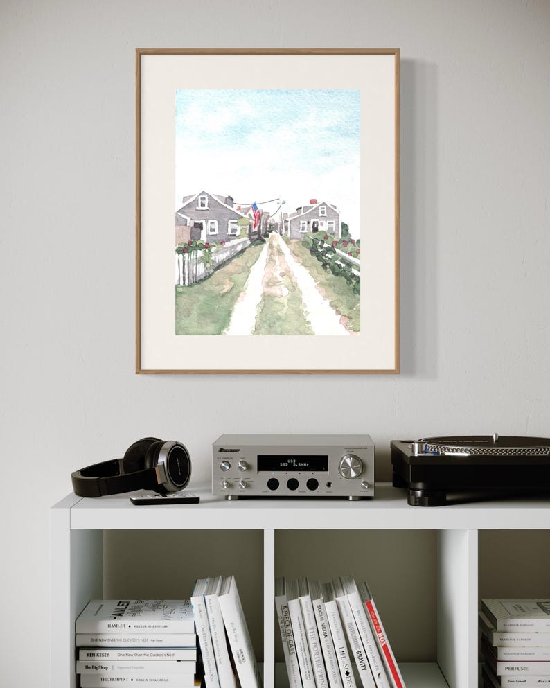 Nantucket Cottages Watercolor Print Summer Beach Home Painting - Etsy