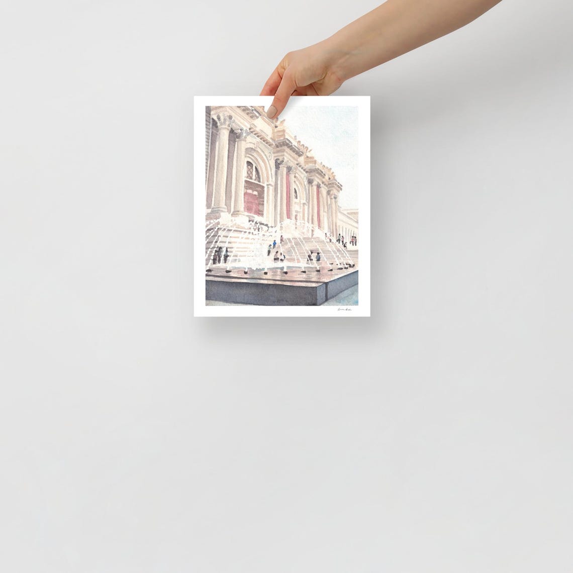 Fountain at the Met Watercolor Poster Print - Metropolitan Museum of ...