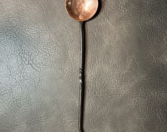 Copper and Steel Coffee Scoop Real Forged Coffee Spoon Serving Spoon - Etsy