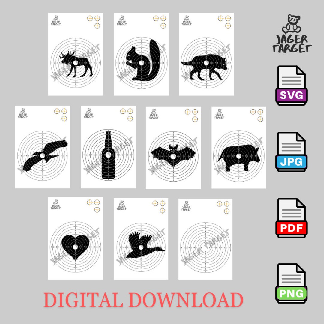 Realistic Digital Animal Shooting Targets Ideal for Fun and Skill ...