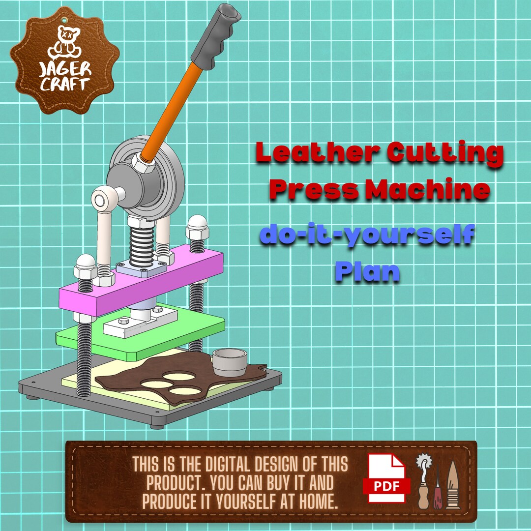 Leather Cutting Press Machine DIY Plans With Technical Drawing and ...