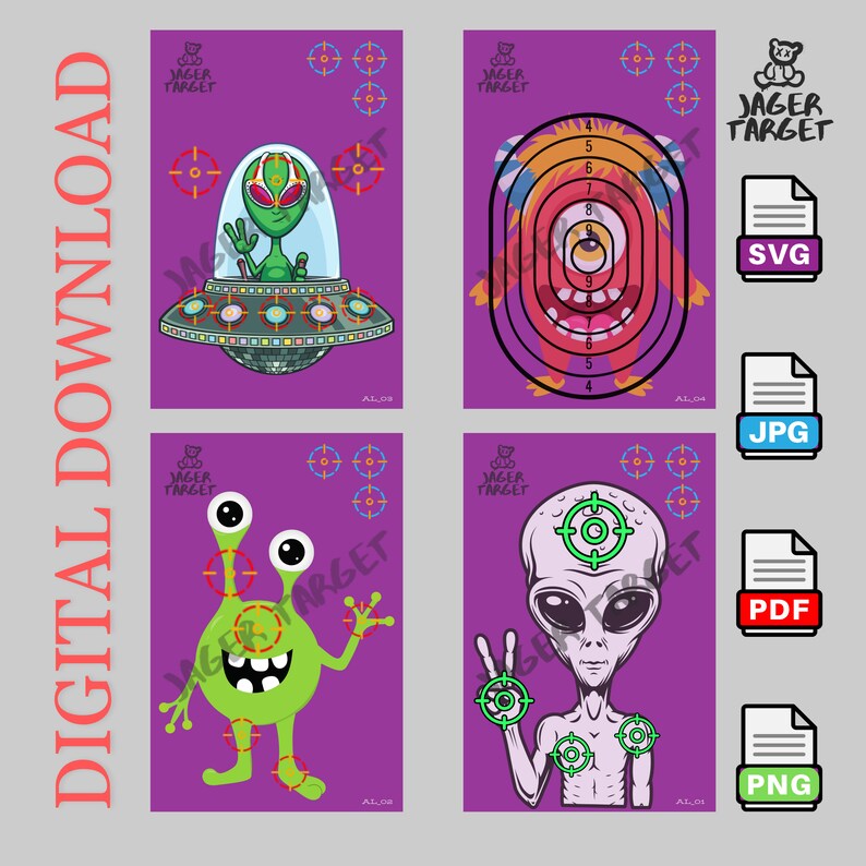 Realistic Digital Alien Shooting Targets Ideal for Fun and Skill ...